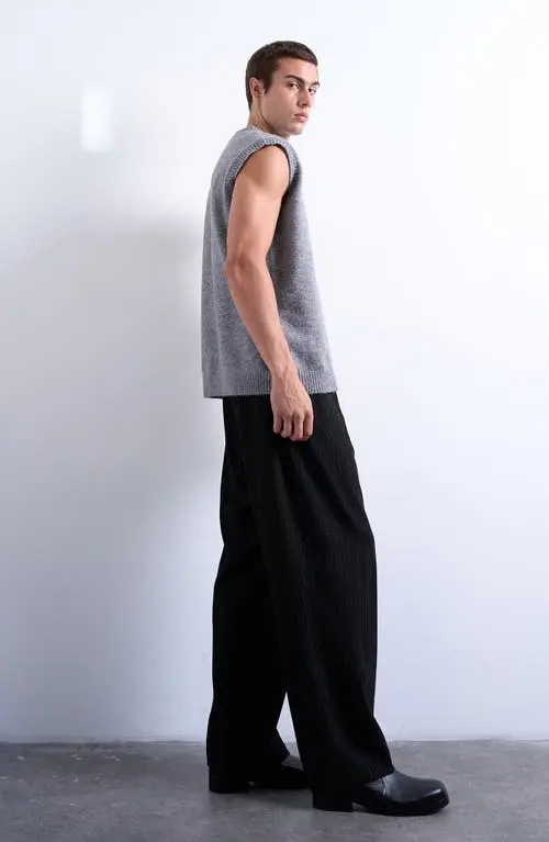 Topman Pinstripe Wide Leg Pants