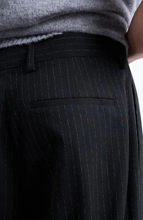Topman Pinstripe Wide Leg Pants
