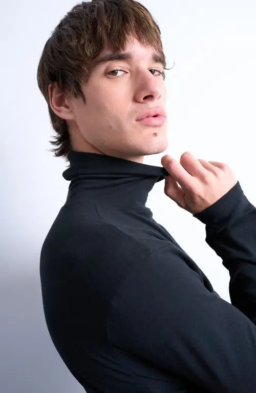 Topman Turtleneck Long Sleeve Top - Black