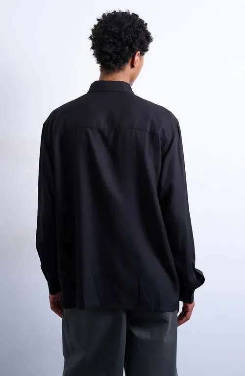 Topman Relaxed Fit Twill Button-up Shirt