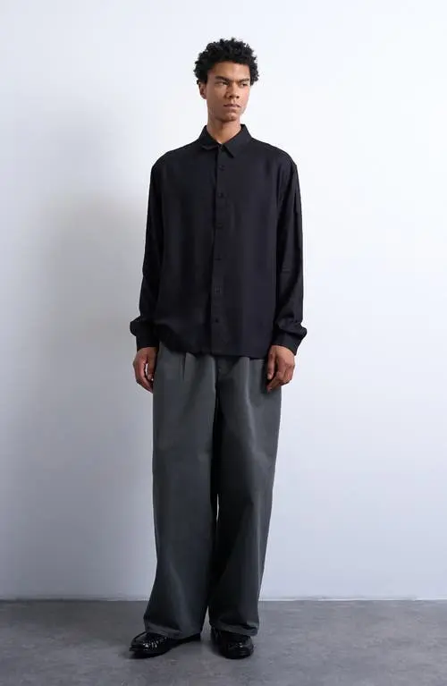 Topman Relaxed Fit Twill Button-up Shirt