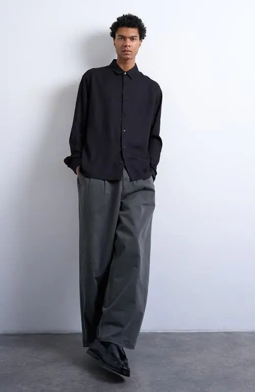 Topman Relaxed Fit Twill Button-up Shirt