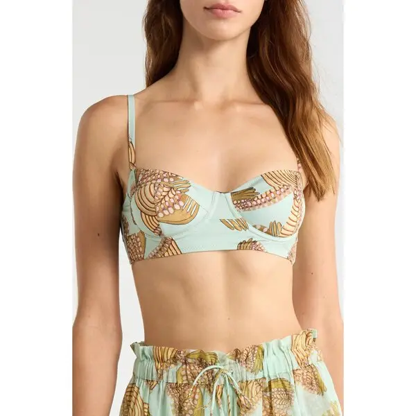 Ulla Johnson Zahara Bra Cup Bikini Top - Water Blossoms