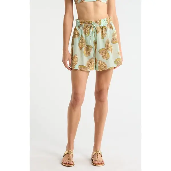 Ulla Johnson Bijous Cover-up Shorts - Water Blossoms