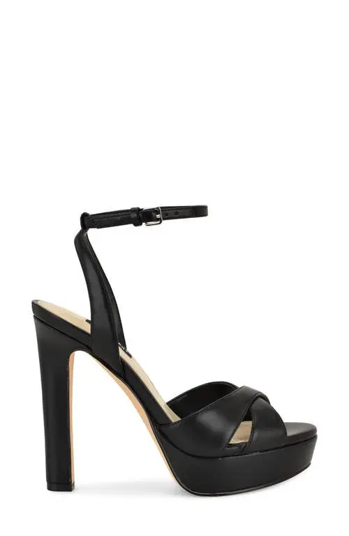 Nine West Ankle Strap Platform Sandal - Black