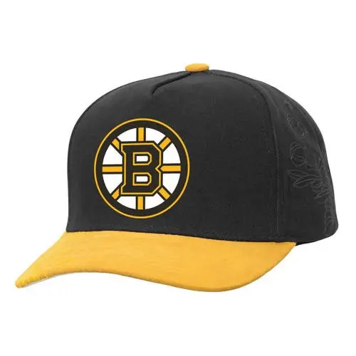 Mitchell & Ness Boston Bruins May Flowers Pro Crown Adjustable Hat - Black