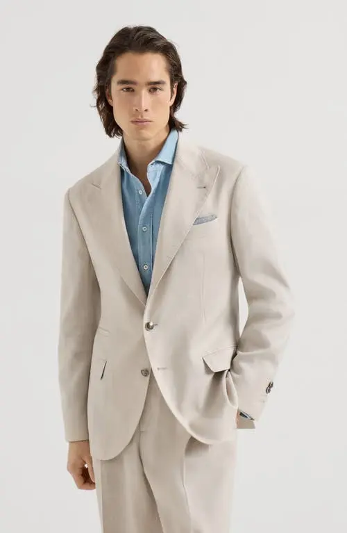 Brunello Cucinelli Blazer With Peak Lapel - Buff