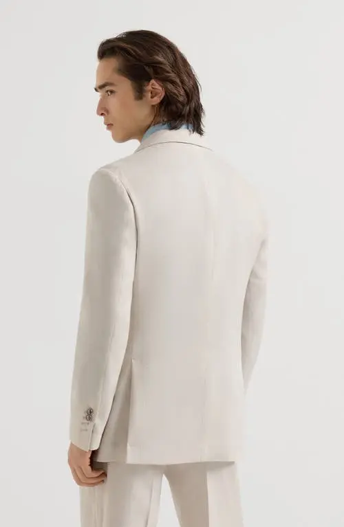 Brunello Cucinelli Blazer With Peak Lapel - Buff