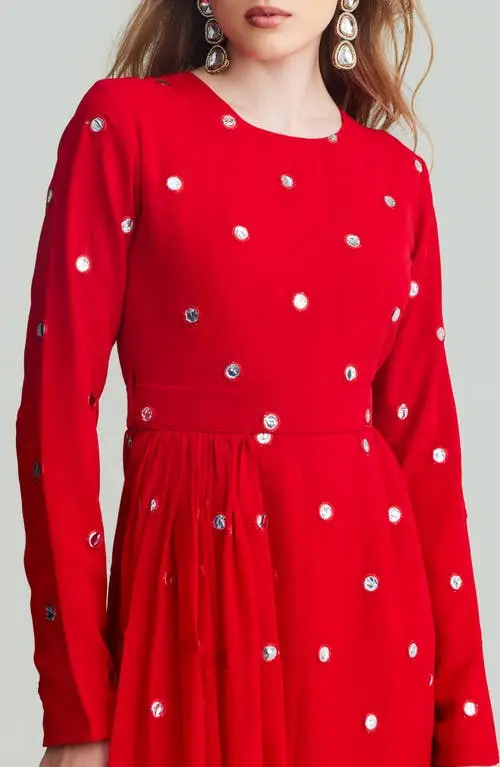 HOLICHIC Kaia Long Sleeve Minidress With Removable Drape Belt