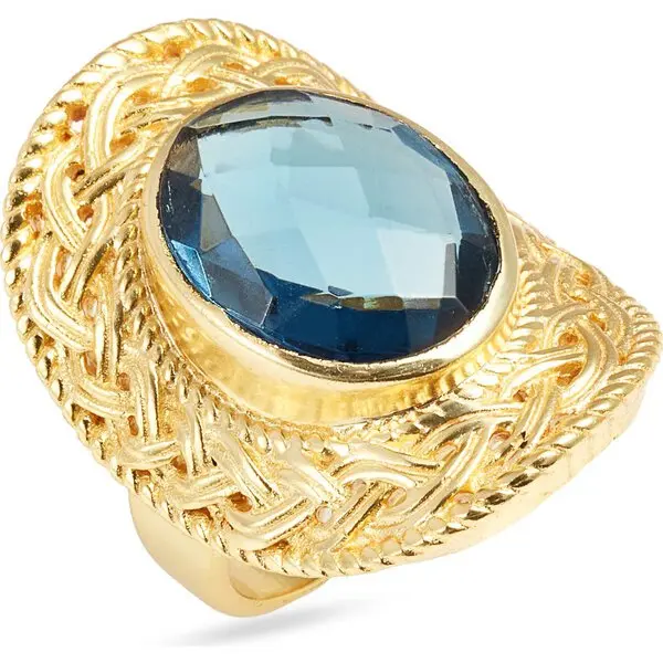 KIARA BY KI-ELE Olivia London Blue Topaz Ring - Gold/blue