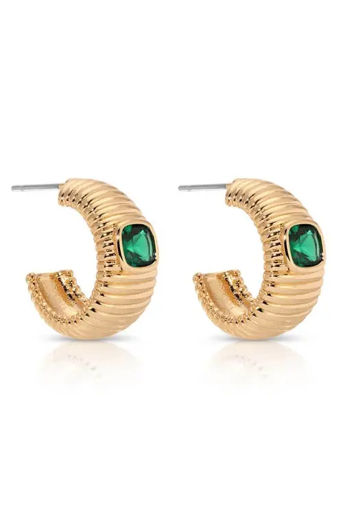 Ettika Ribbed Hoop Earrings