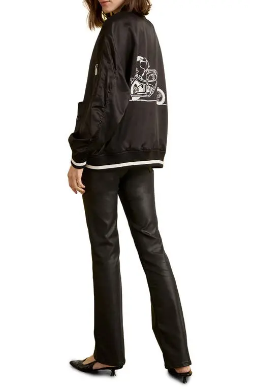 Sanctuary X Peanuts 75th Anniversary Satin Bomber Jacket