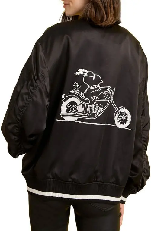 Sanctuary X Peanuts 75th Anniversary Satin Bomber Jacket