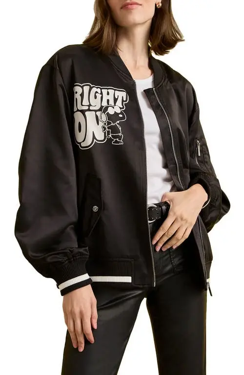 Sanctuary X Peanuts 75th Anniversary Satin Bomber Jacket