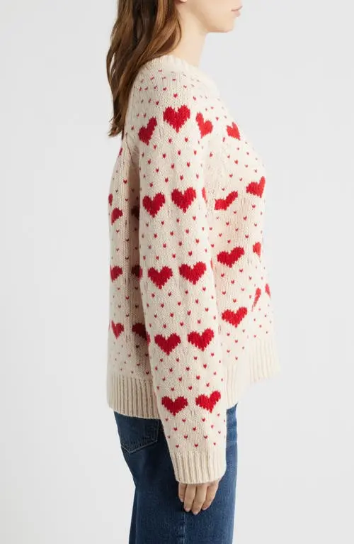 The Great. Intarsia Heart Wool Blend Sweater