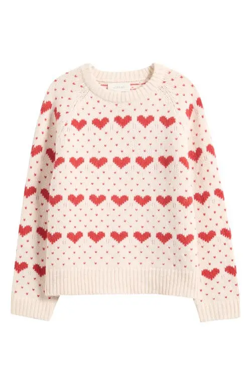 The Great. Intarsia Heart Wool Blend Sweater