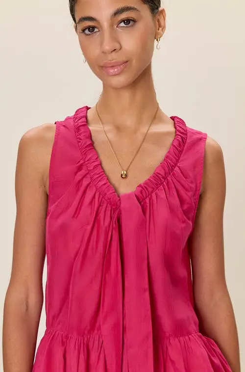 Rebecca Taylor Lilou Tie-front Tank - Fuchsia