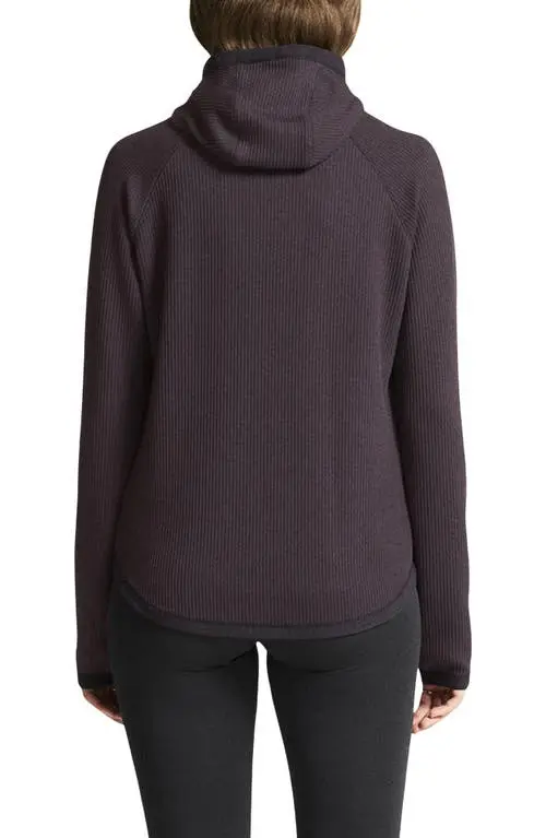 CRAFT Grid-textured Hoodie With Raglan Sleeves - Dark Plum