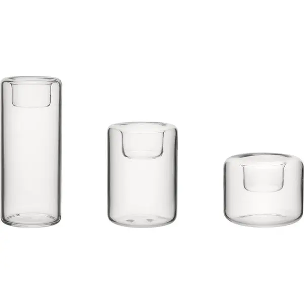 KOSTA BODA Happy Set Of 3 Glass Votive Holders - Clear