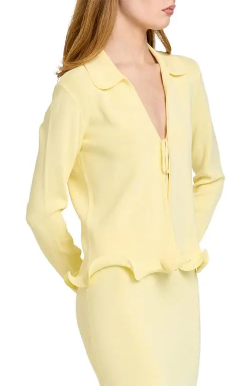 WAYF Isla Ruffle Tie Front Cardigan