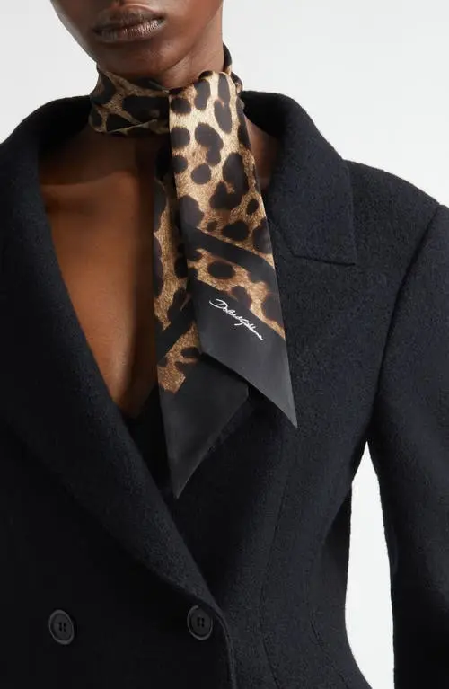 Dolce & Gabbana Leopard Print Silk Scarf