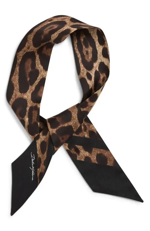 Dolce & Gabbana Leopard Print Silk Scarf