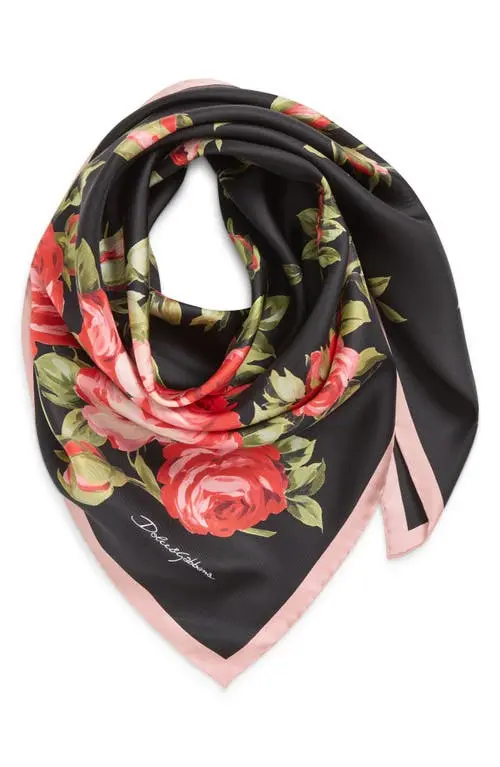 Dolce & Gabbana Floral Print Silk Scarf