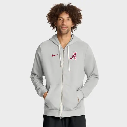Nike Alabama Crimson Tide 2025 Sideline Standard Issue Dri-fit Full-zip Hoodie - Gray