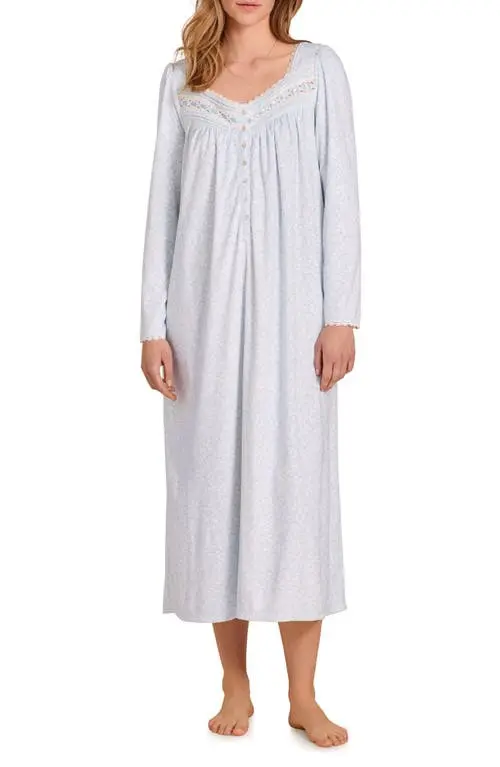Eileen West Long Sleeve Ballet Nightgown - Blue/white