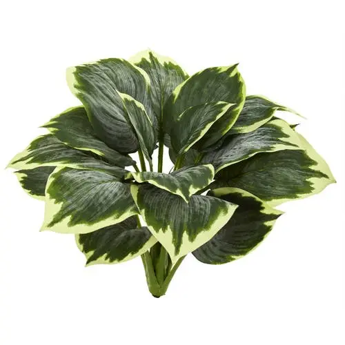 NEARLY NATURAL Variegated Hosta Artificial Plant - Green