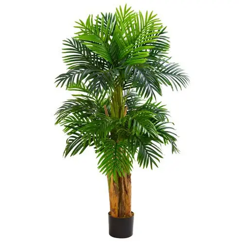 NEARLY NATURAL 5-ft Triple Areca Palm Artificial Tree - Green
