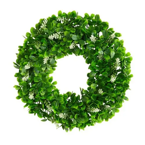 NEARLY NATURAL 13-in Jasmine Artificial Wreath - Green