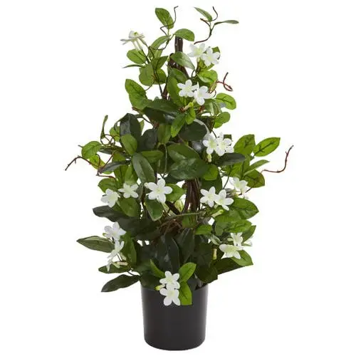 NEARLY NATURAL 24-in Stephanotis Artificial Climbing Plant - White
