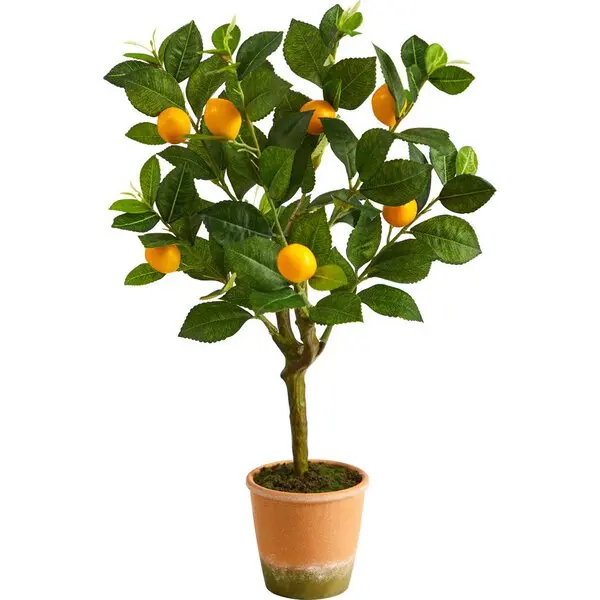 NEARLY NATURAL 24-in Lemon Artificial Tree - Green