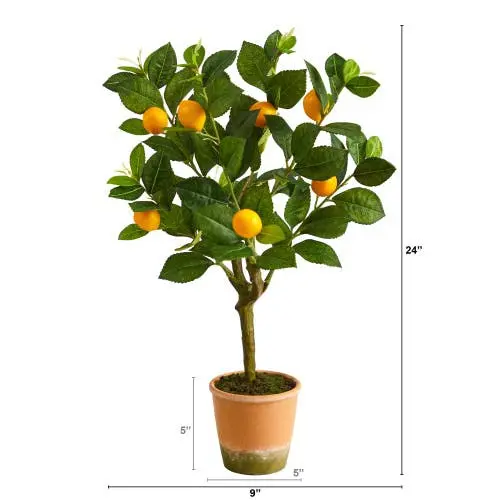 NEARLY NATURAL 24-in Lemon Artificial Tree