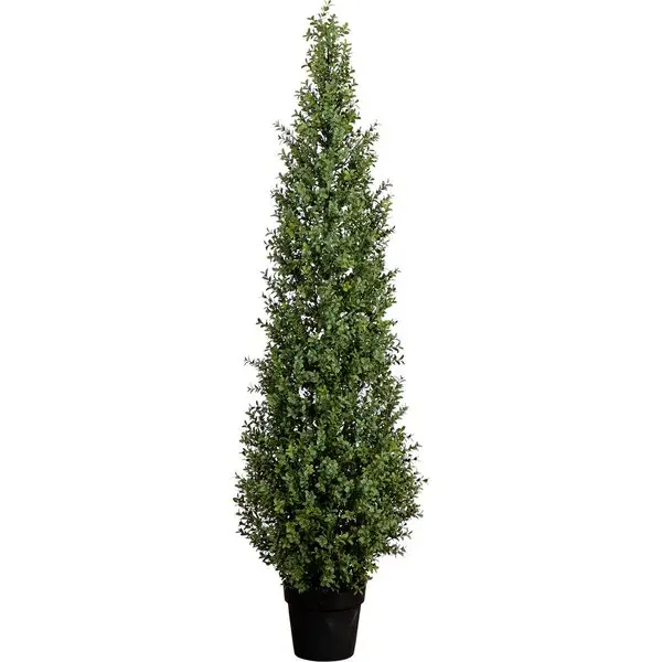NEARLY NATURAL 5-ft Uv Resistant Artificial Boxwood Topiary Tree - Green