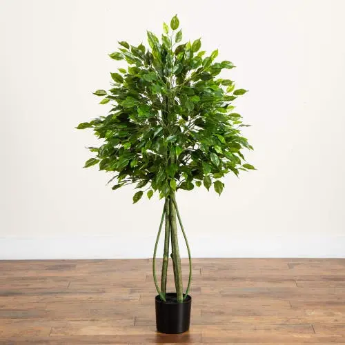 NEARLY NATURAL 4.5-ft Uv Resistant Artificial Ficus Tree