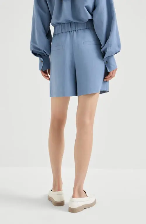 Brunello Cucinelli Fluid Twill Baggy Shorts - Azure