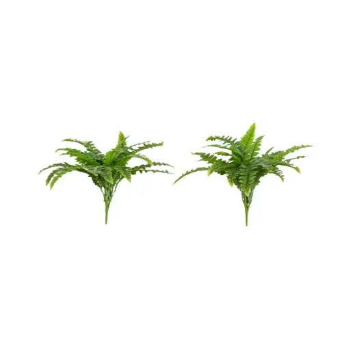 NEARLY NATURAL 19-in Uv Resistant Artificial Boston Fern Set Of 2 - Green