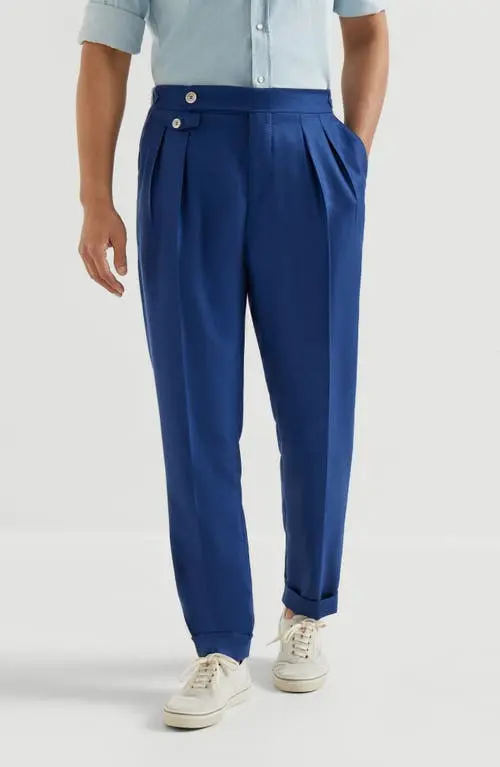 Brunello Cucinelli Cashmere And Silk Trousers - Avio Blue