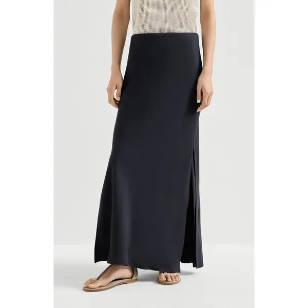 Brunello Cucinelli Bias-cut Maxi Skirt - Blue