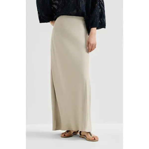 Brunello Cucinelli Bias-cut Maxi Skirt - Buff