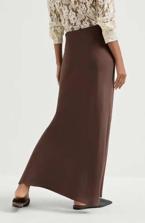 Brunello Cucinelli Bias-cut Maxi Skirt - Cocoa