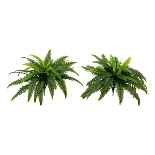 NEARLY NATURAL 40-in Uv Resistant Artificial Boston Fern Set Of 2 - Green