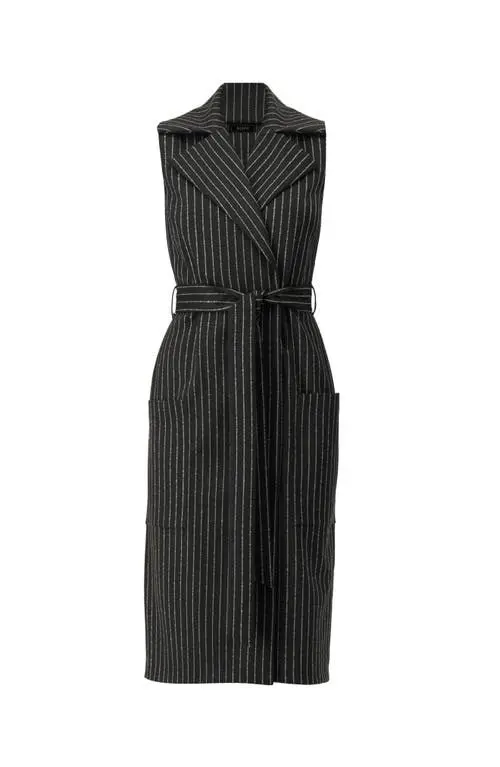 IVONNE Double-breasted Striped Midi Dress