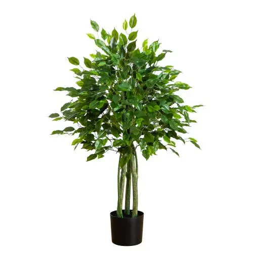 NEARLY NATURAL 3.5-ft Uv Resistant Artificial Ficus Tree - Green