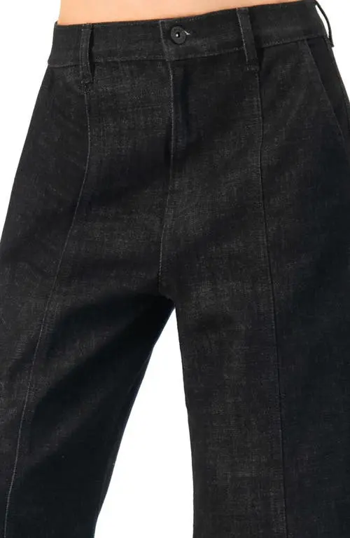 IVONNE High-waisted Wide-leg Denim Jeans - Black