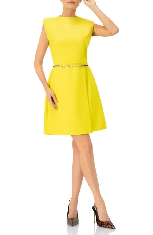 IVONNE Solid A-line Sleeveless Short Dress