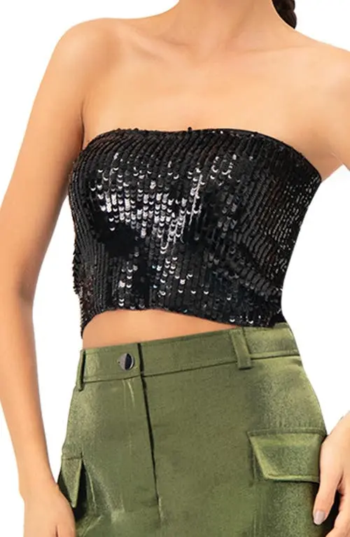IVONNE Sequin Tube Top
