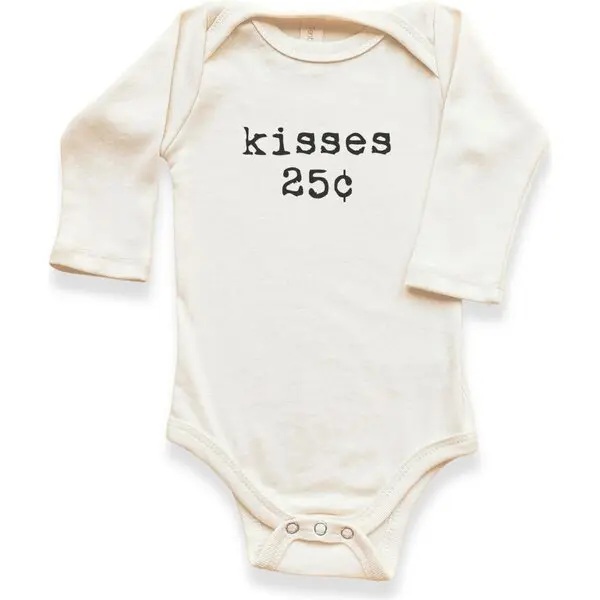 TENTH & PINE Gender Inclusive Organic Baby Bodysuit - Natural Black Lettering